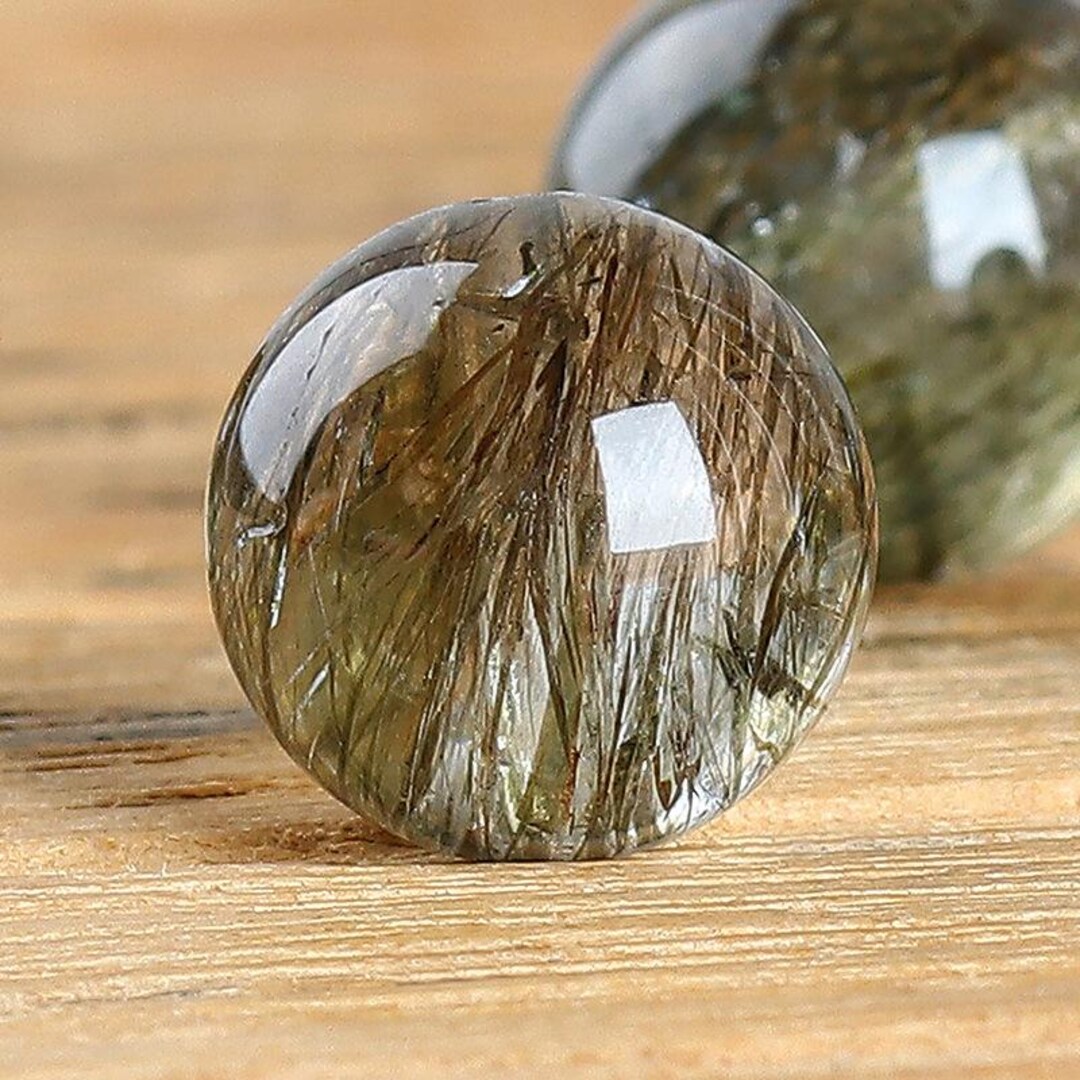 Natural Green Rutilated Quartz Round Bead, Genuine Gemstone (7-11mm) - Etsy