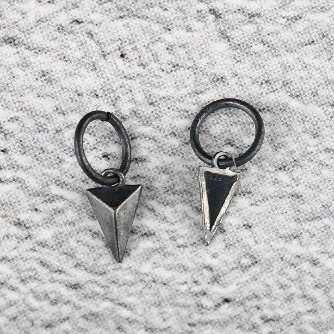 Simple Triangular Pyramid Shape S925 Sterling Silver Charm Bead ...