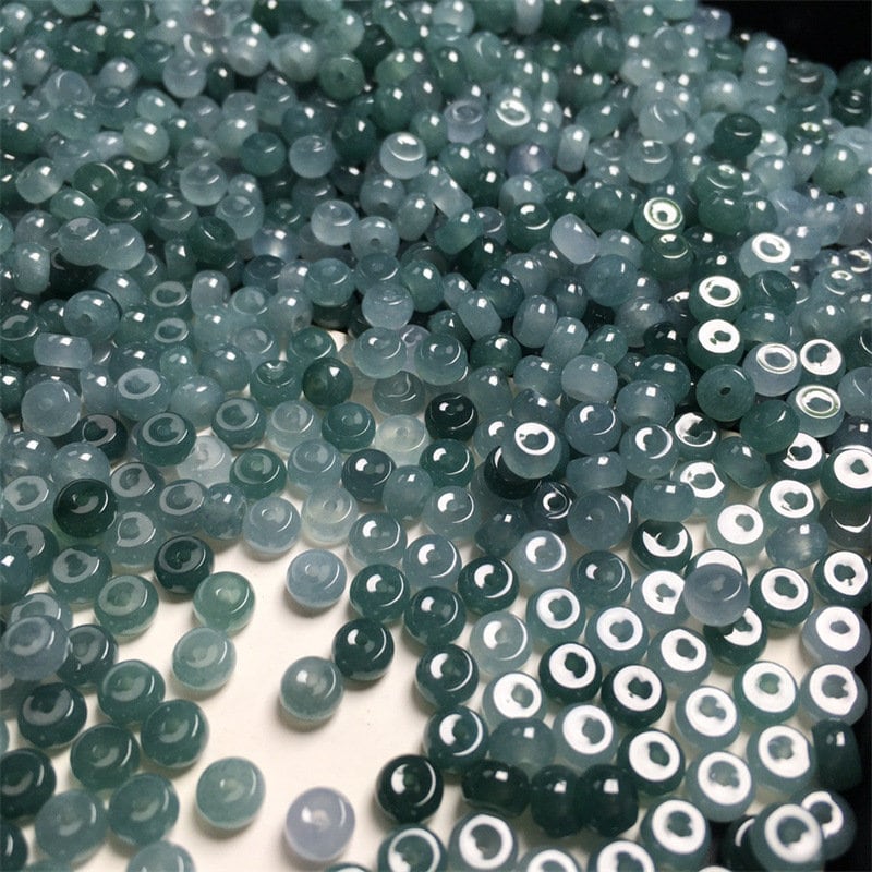 100 Pcs Small Drum Shape Clear Blue Jade Bead Natural Jadeite - Etsy