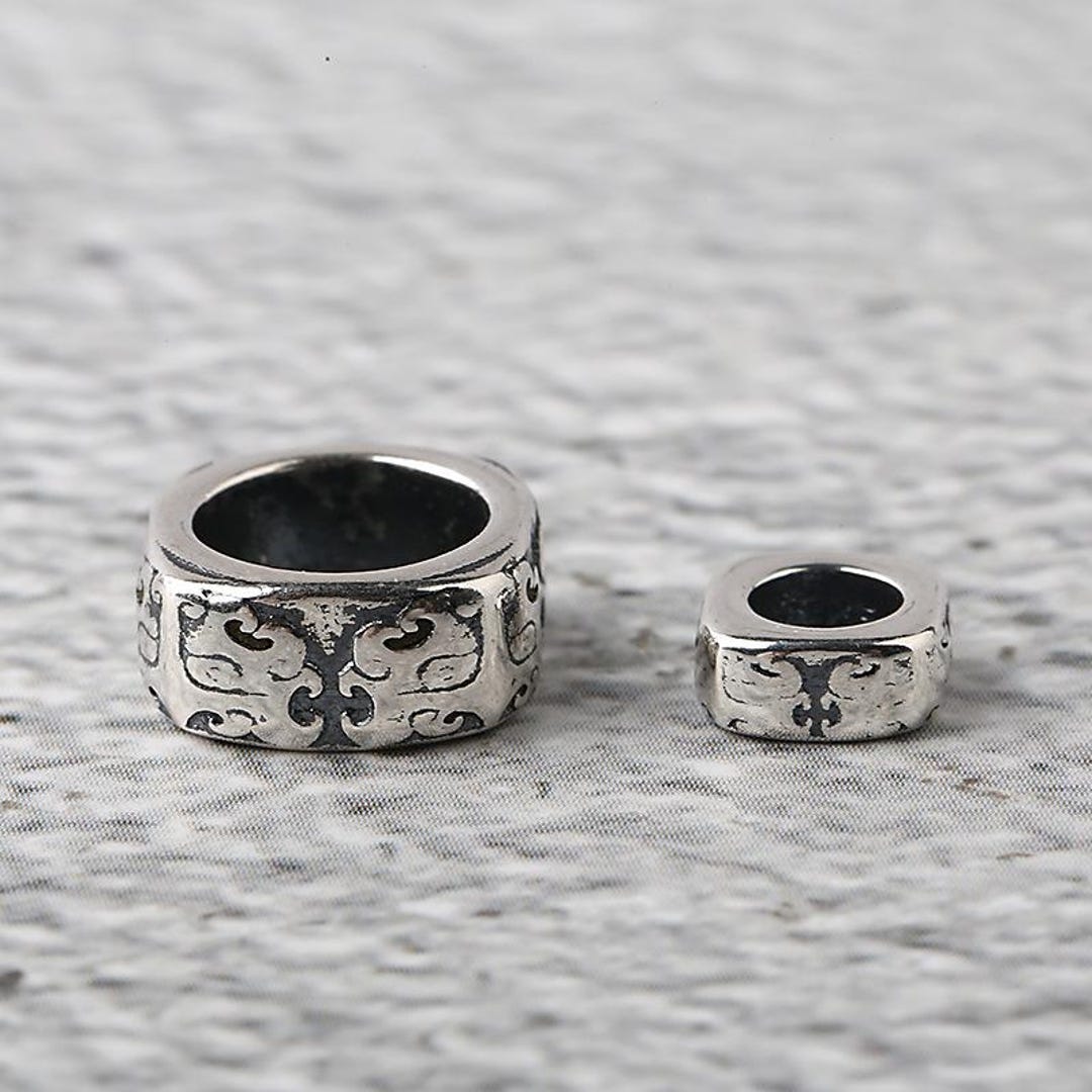 Abstract Beast Pattern Ring Shape Oxidized S925 Sterling Silver Bead - Etsy