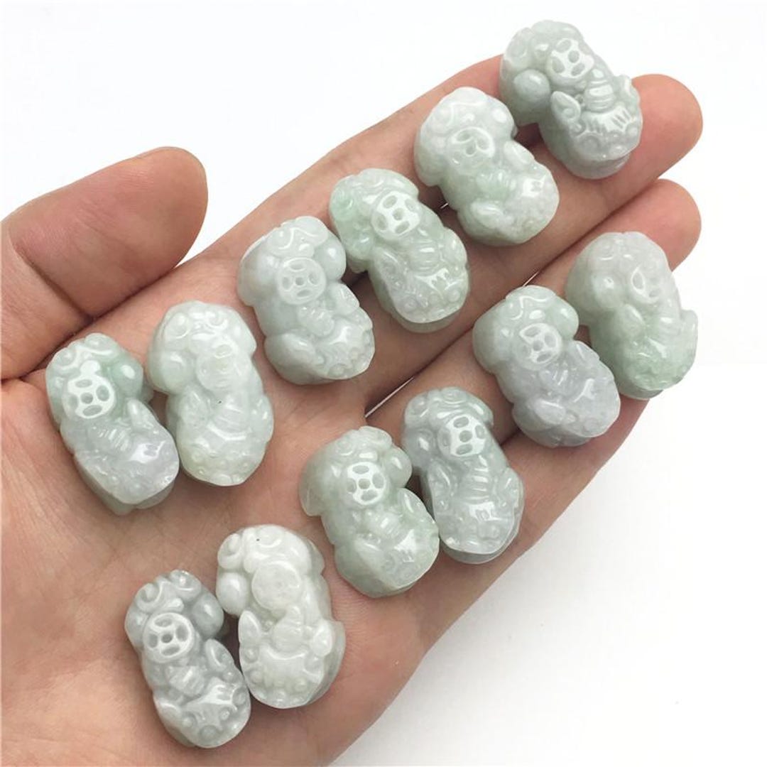 Pixiu Beast Shape Genuine Natural Jadeite Charm, Jade Animal Charm Bead ...