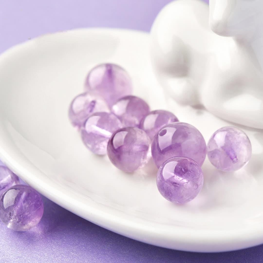 Amethyst Bead, Lavender Purple Bead, Round Bead, Through Hole Bead ...