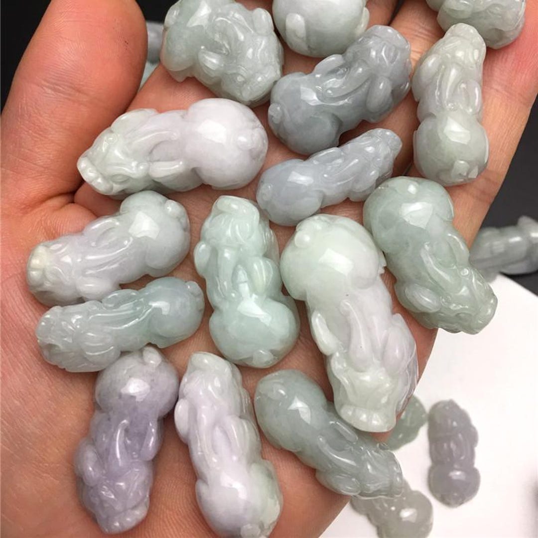 Retro Pixiu Beast Shape Genuine Natural Jadeite Charm, Jade Charm Bead ...