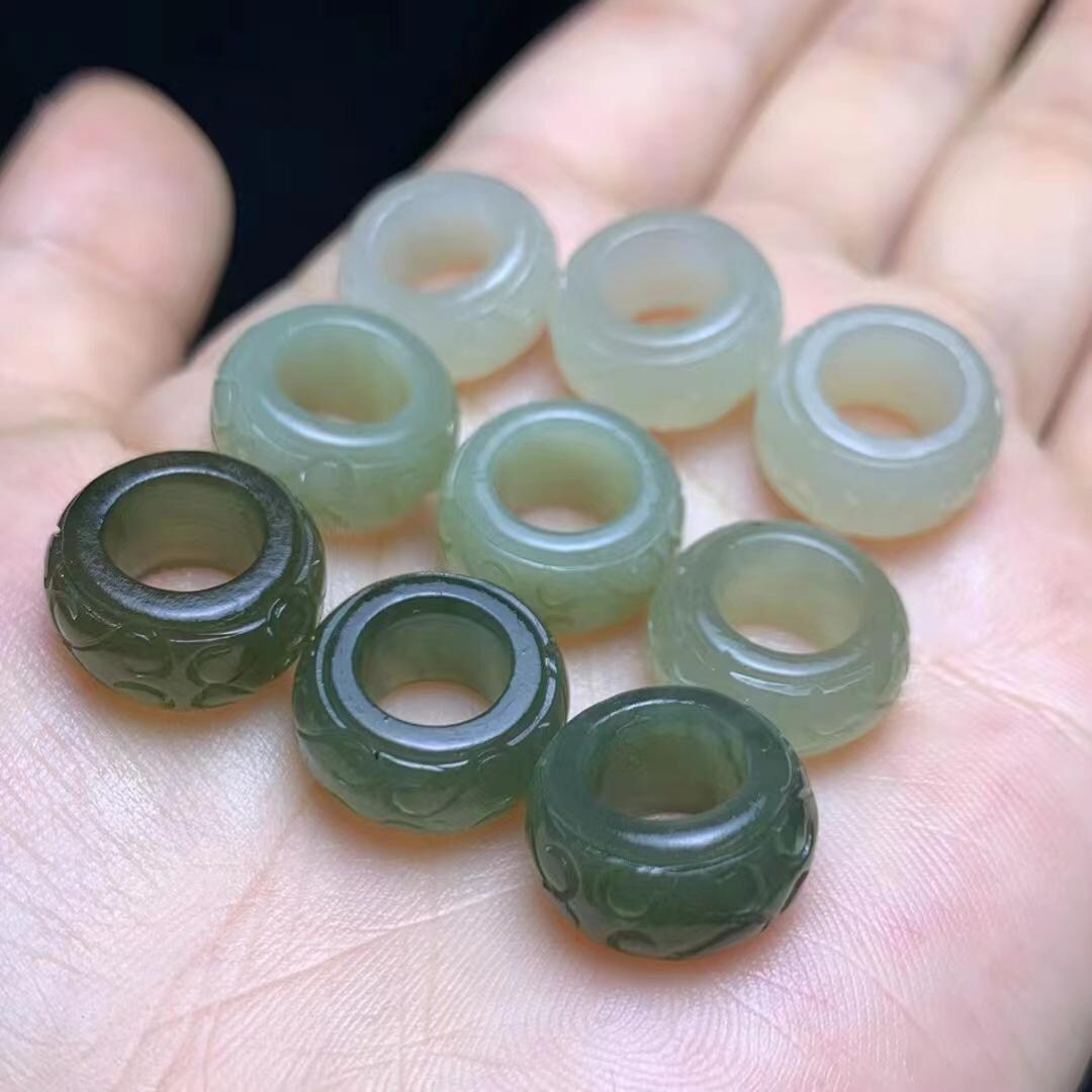 Nice Fret Pattern Ring Shape Natural Nephrite Jade Bead, Nephrite Jade ...