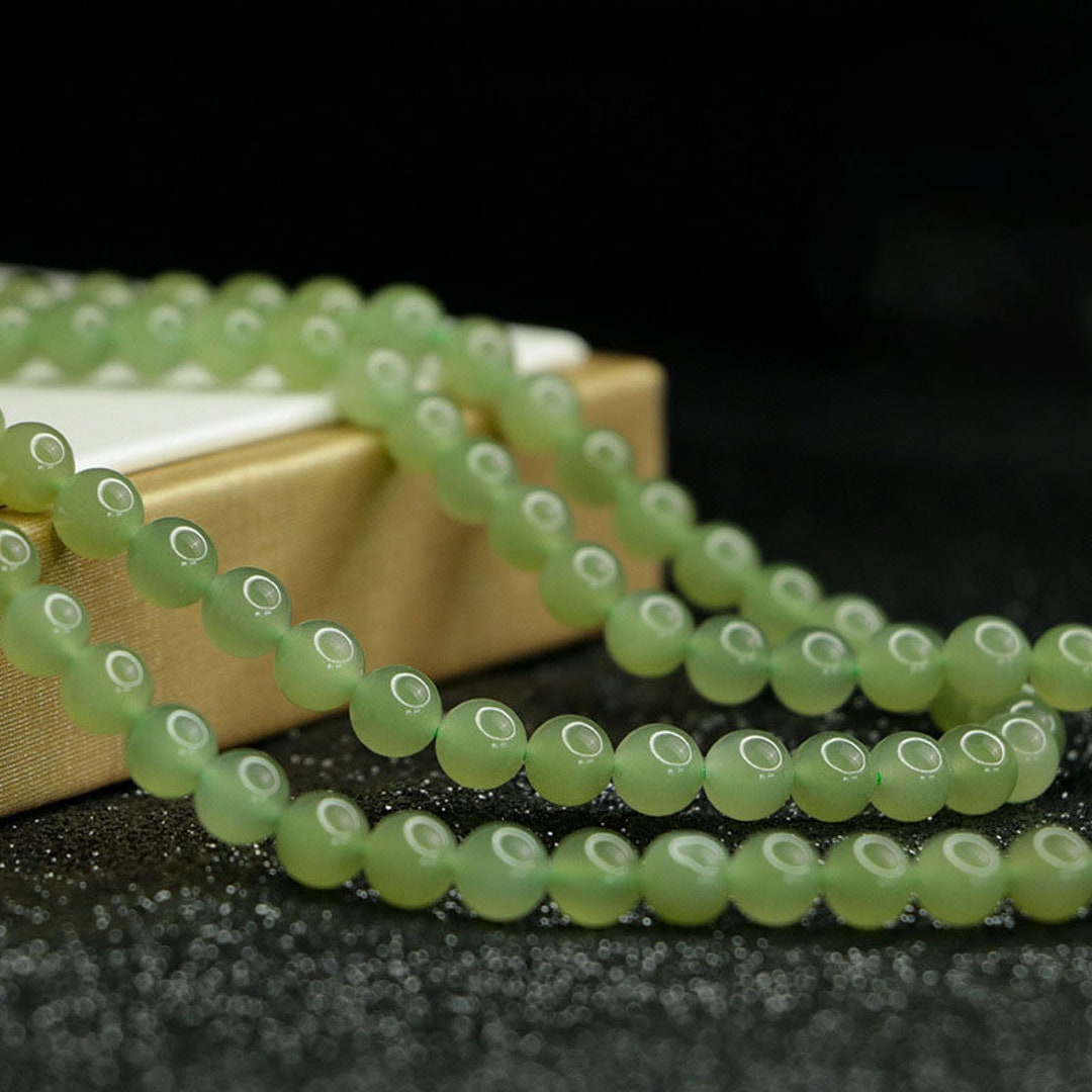 6mm Round Shape Light Green Genuine Natural Nephrite Jade Bead, Whole ...