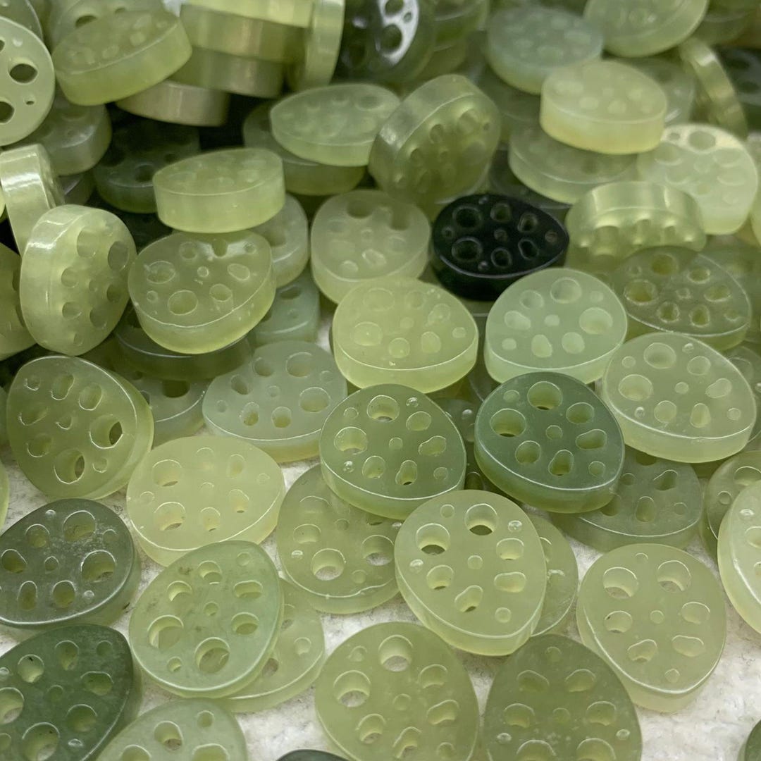 Natural Nephrite Jade Lotus Root Bead - Etsy