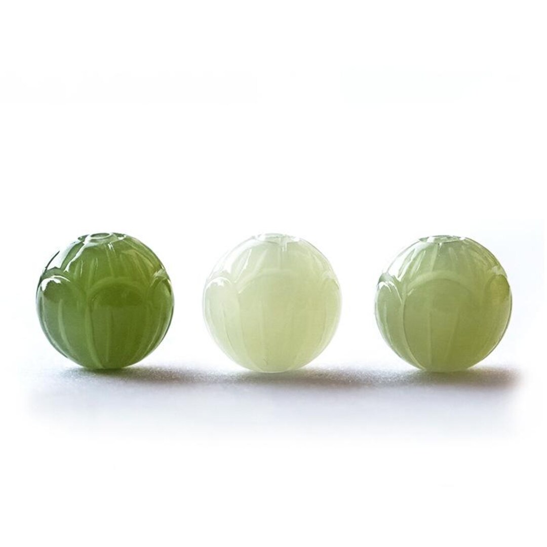 2 Pcs Lotus Flower Bud Shape Genuine Natural Nephrite Jade Bead - Etsy