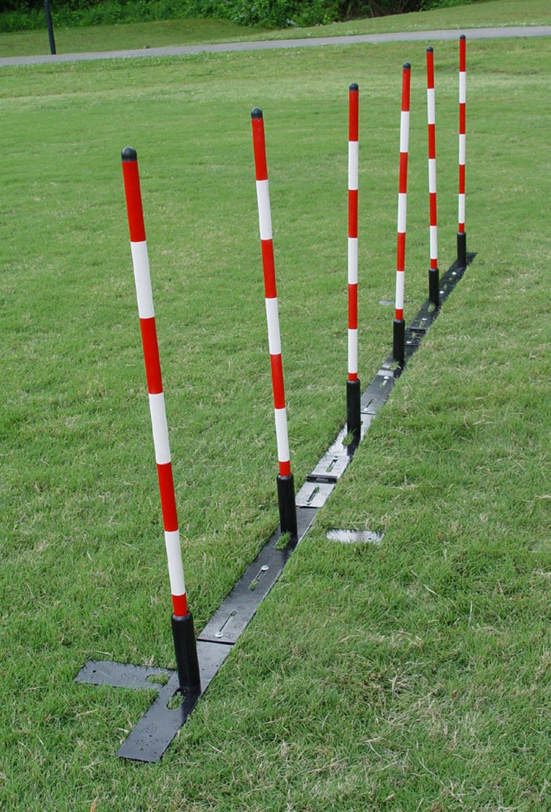 Dog Agility 6 PVC Weave Poles With Adjustable Pole Spacing From 19" to ...