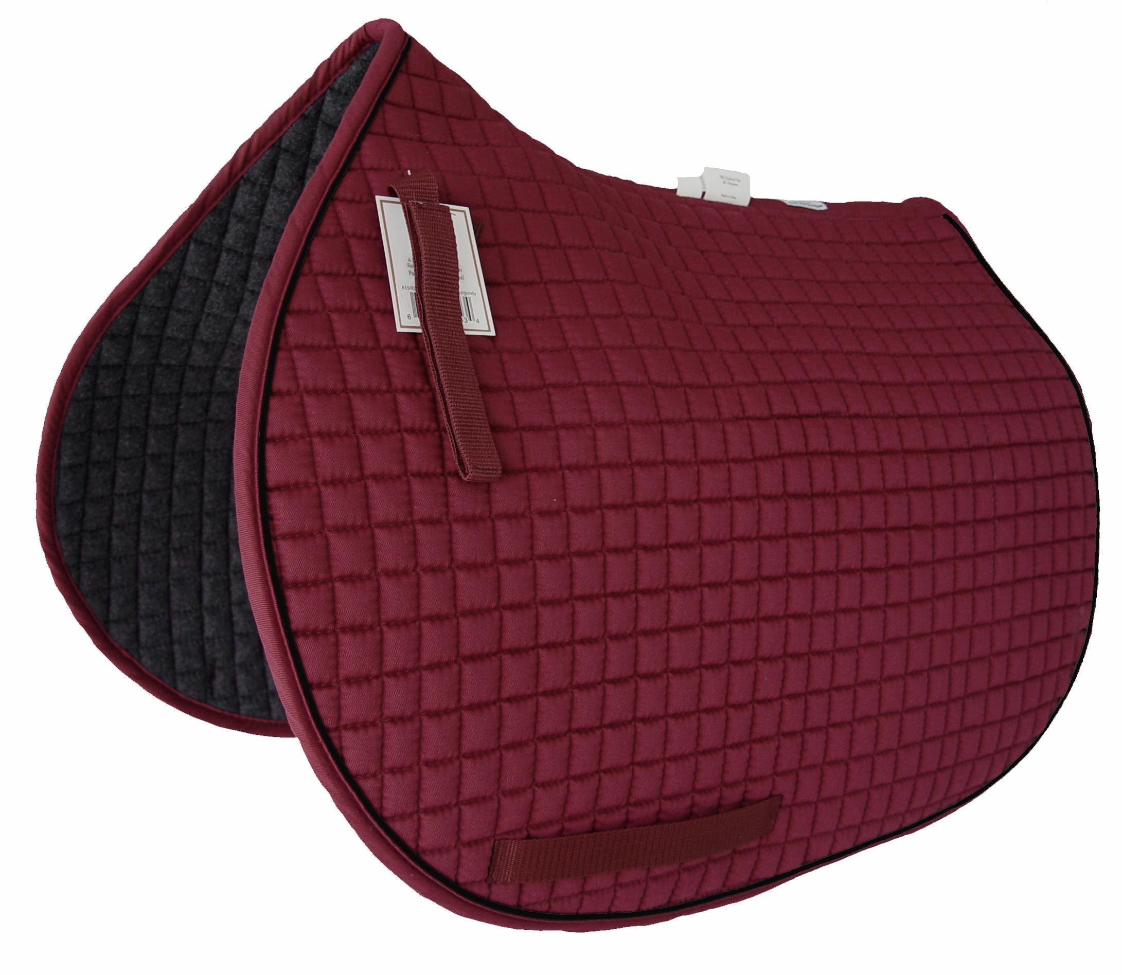 PRI Saddle Pad, English, Classic, All Purpose, Horse Size, Burgundy Pad ...