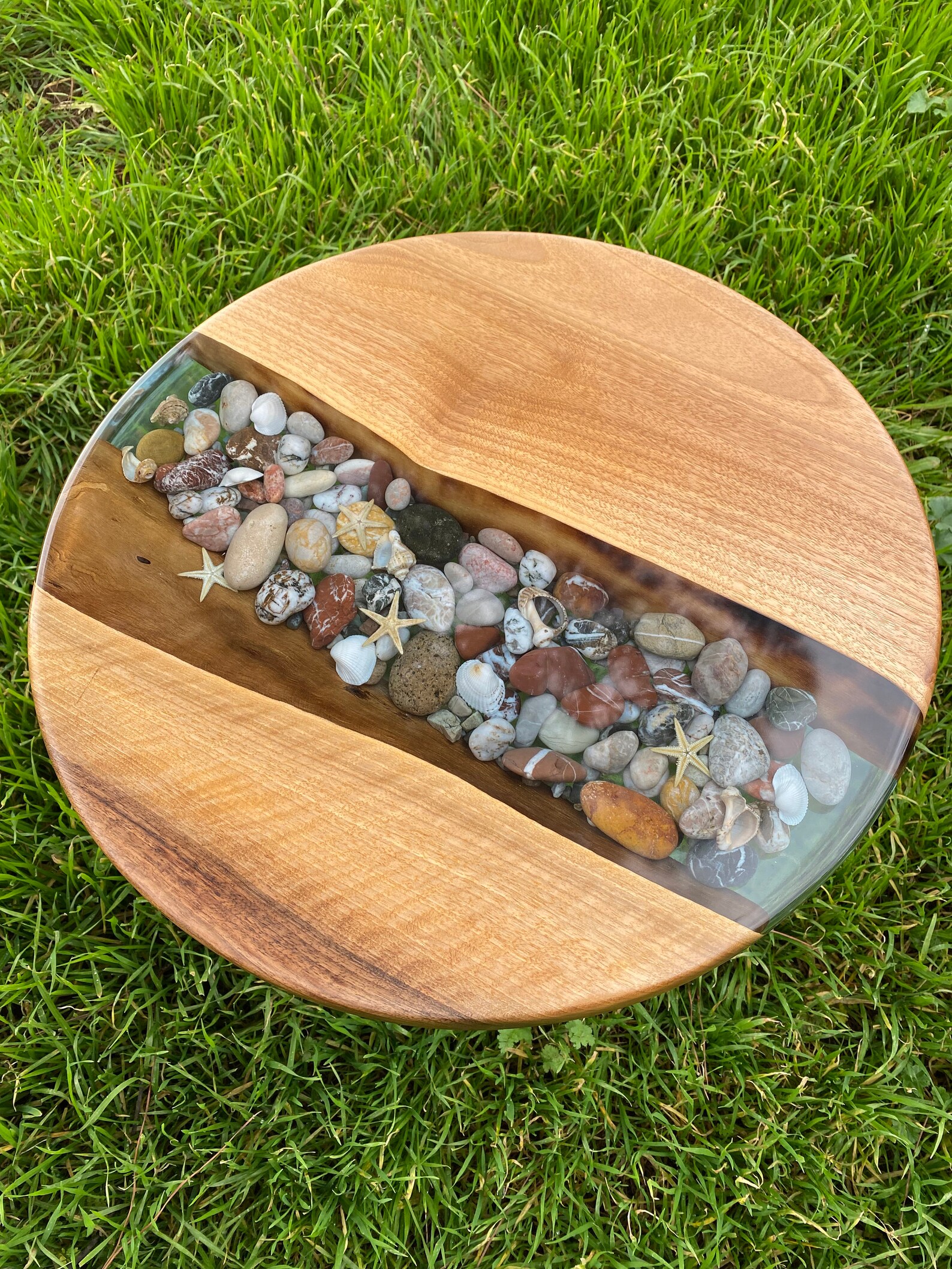 Pebble Decor Table River Table Epoxy Coffee Table Rustic - Etsy