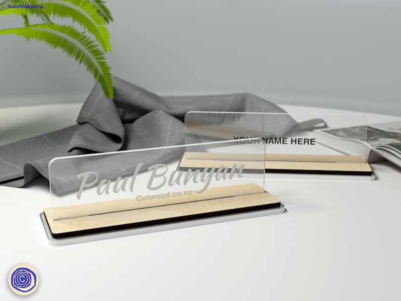 Desk Name Plate Name Plaque Plate Stand Glowforge SVG - Etsy New Zealand