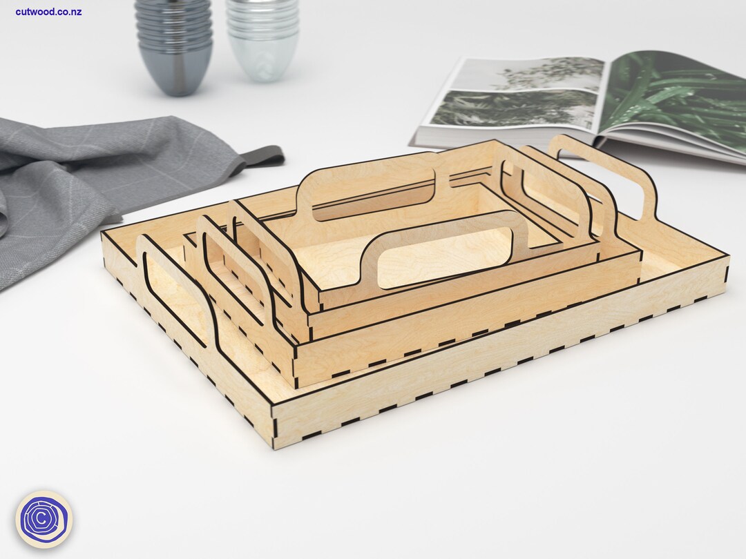 Serving Tray 4 Sizes - Flat Trays for Laser Cutting, Glowforge, Cricut ...