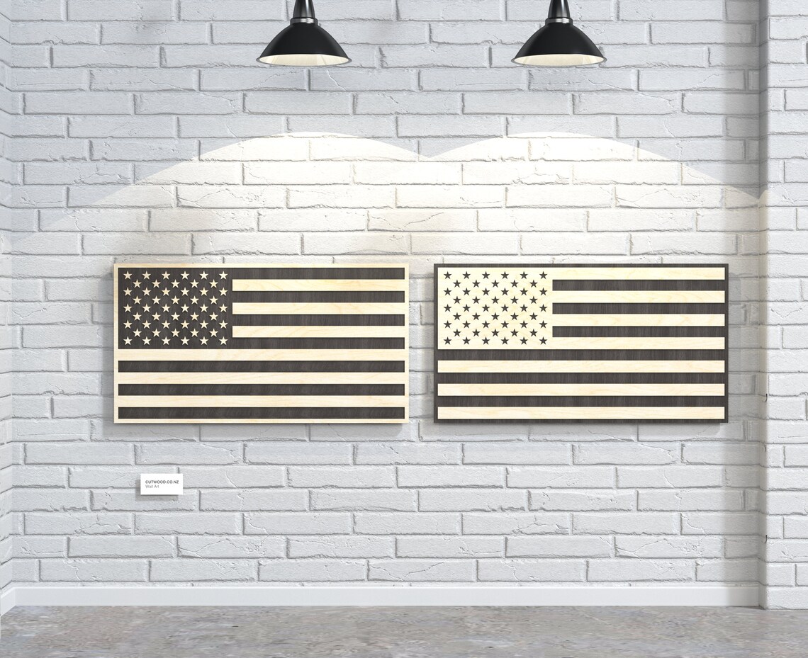 American Flag USA - Cnc or Laser Digital File - Dxf, Svg, Ai - Etsy