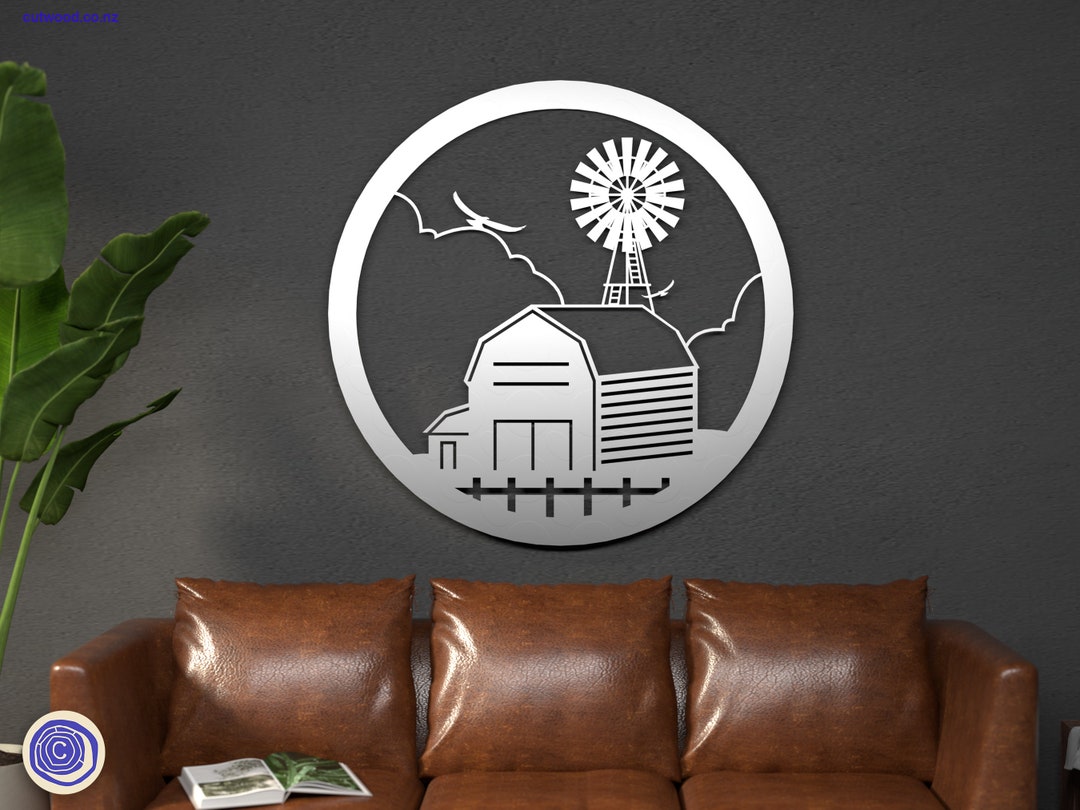Barn and Windmill Art - Dxf and Svg Files - Laser CNC Plasma Waterjet ...