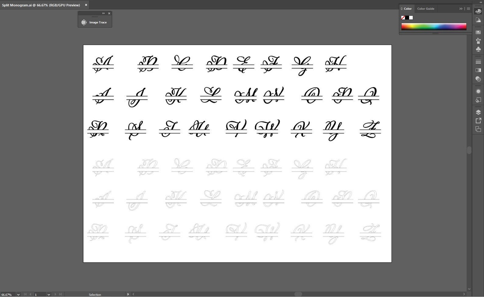 Split Monogram Split Monogram Frame Alphabet Digital - Etsy