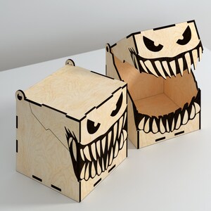 Halloween Scary Digital File - Mimic Chest Box - Ai SVG EPS - Laser CNC ...