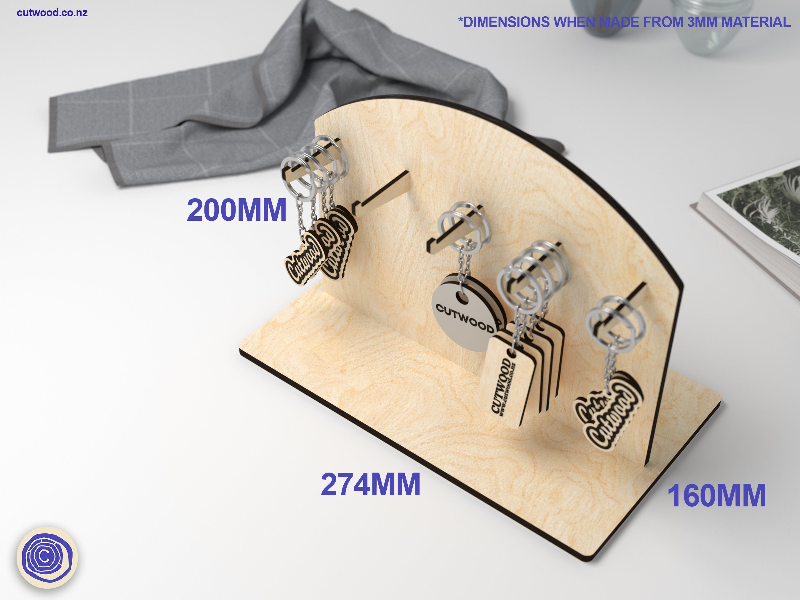 Keychain Display Digital File Ai SVG PDF Laser Cut Pattern - Etsy