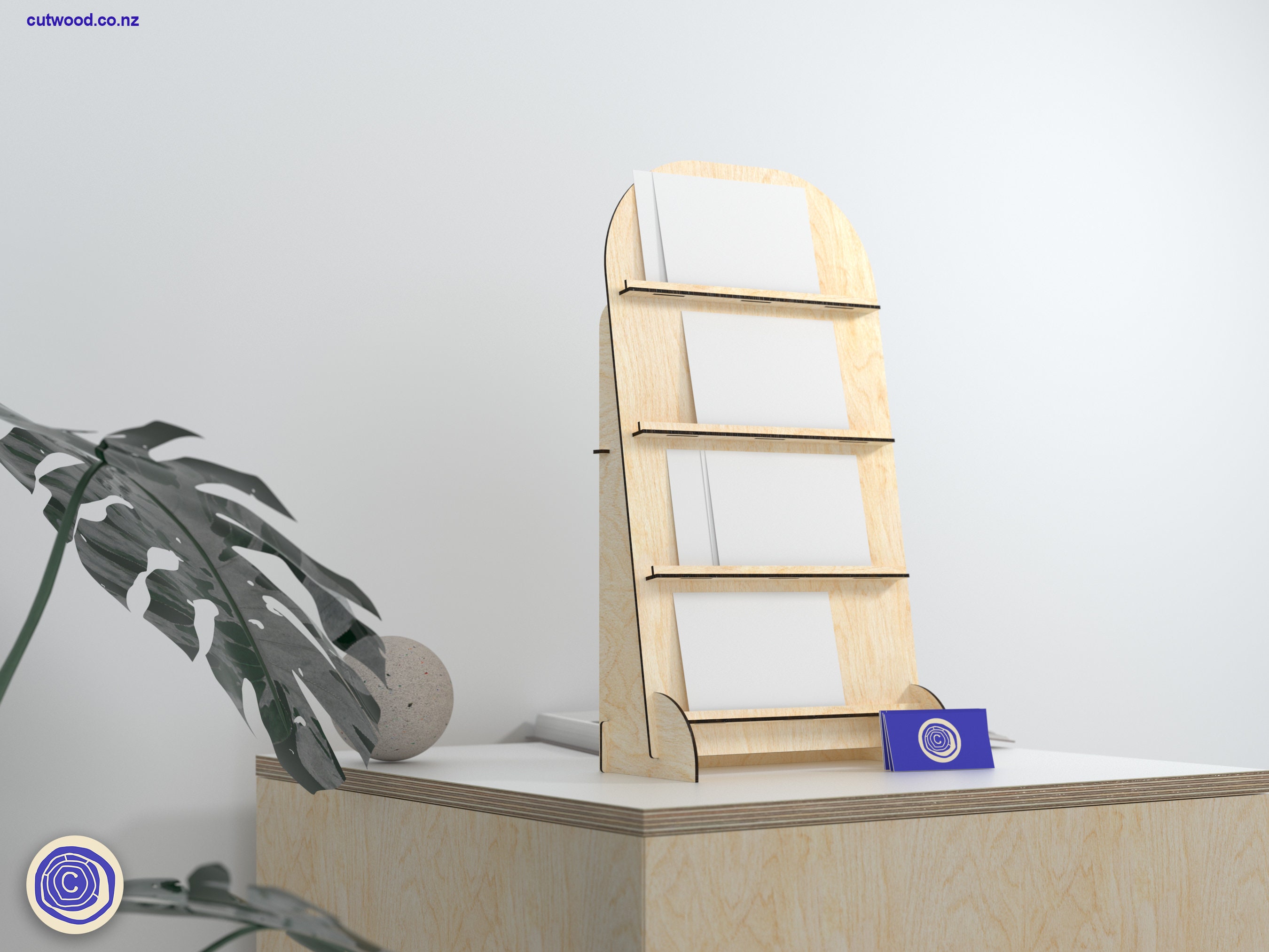 Postcard Display Stand Laser Cut File – 4-tier SVG, Ai, EPS (digital ...