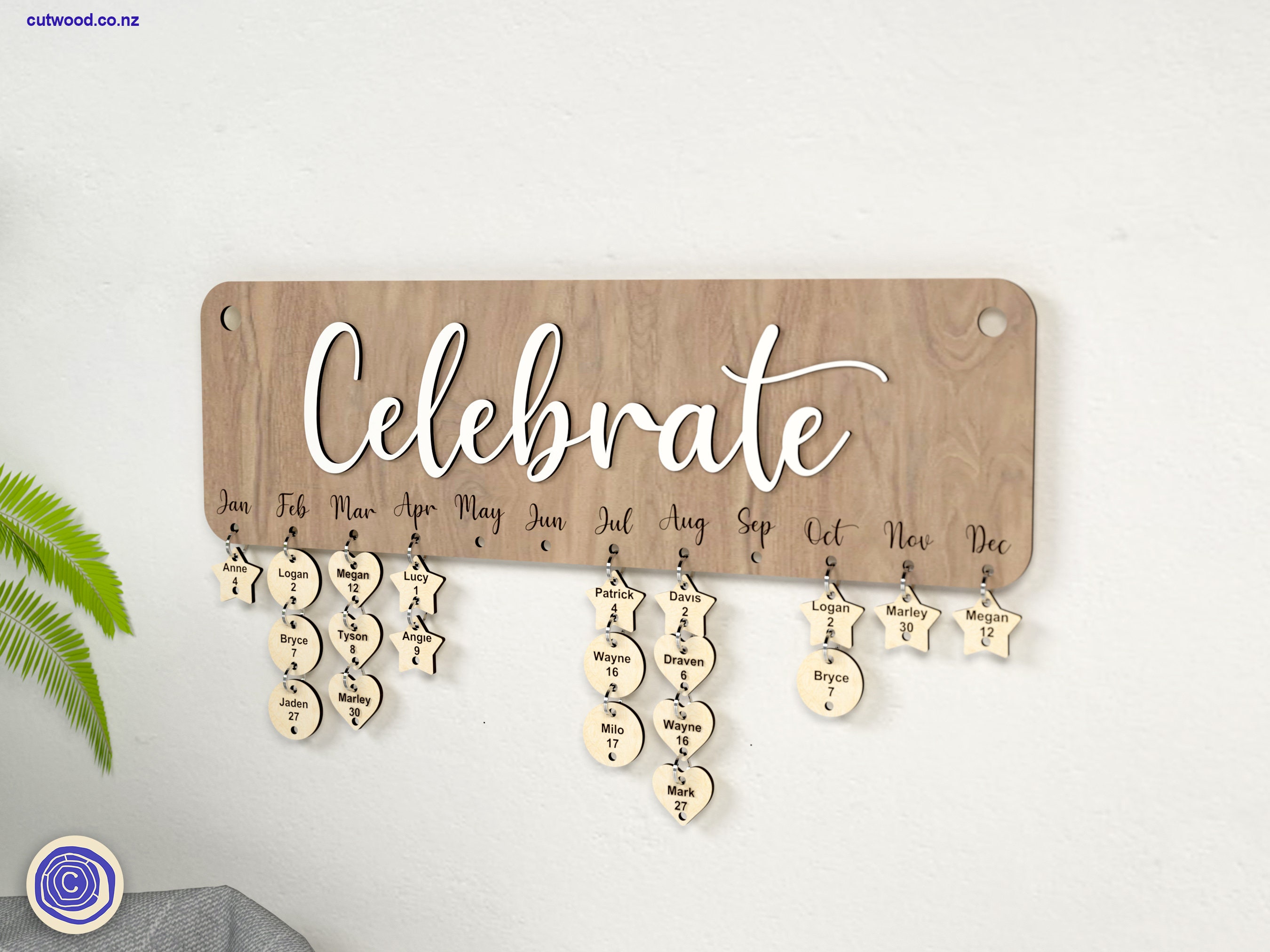 Birthday Calendar Glowforge Project Laser Cut File - Etsy