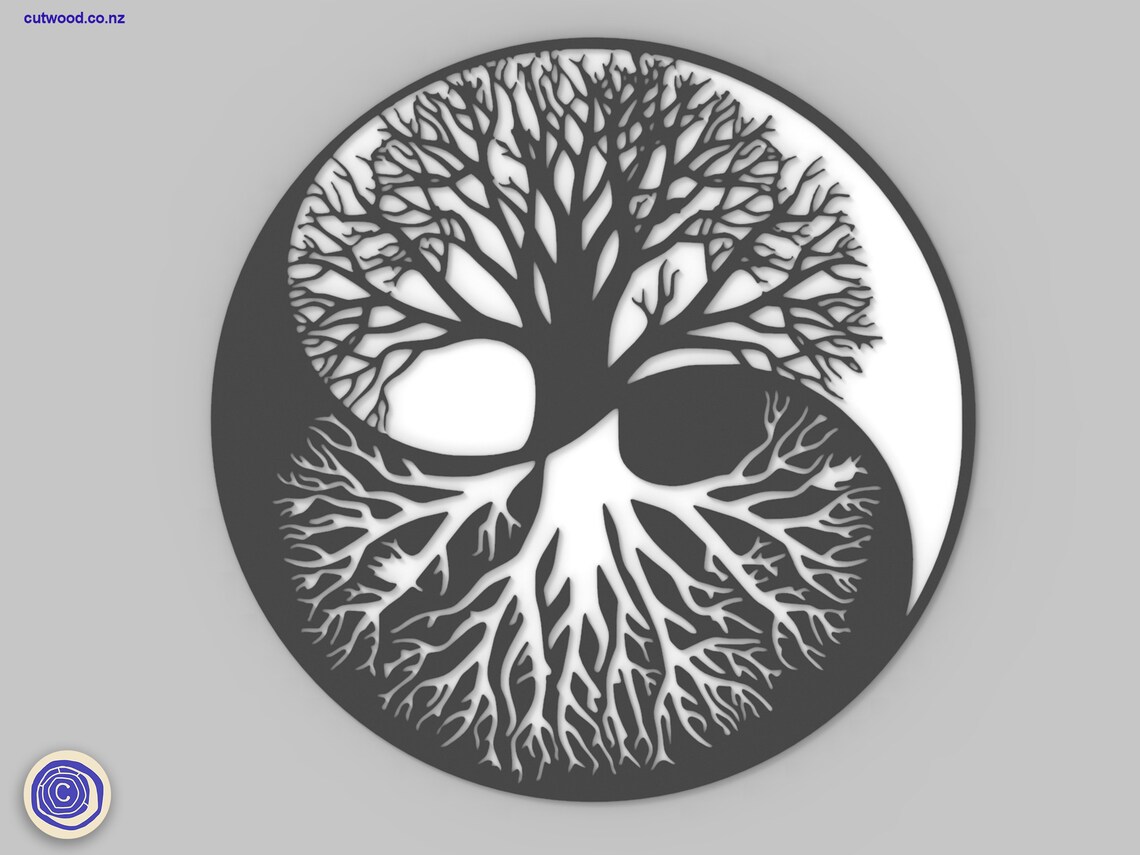 Yin Yang Tree of Life Wall Art Digital Templates for - Etsy