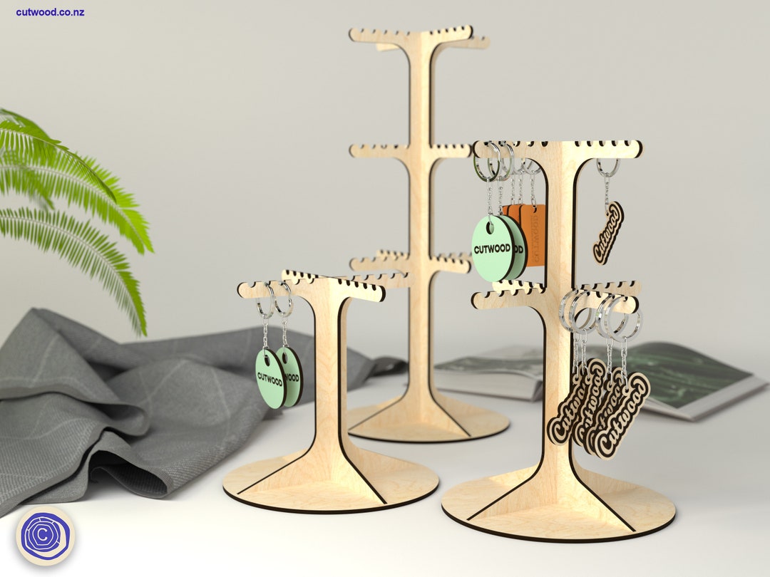 Keychain Display Stand Digital File - 3 Designs - Ai SVG PDF - Laser ...