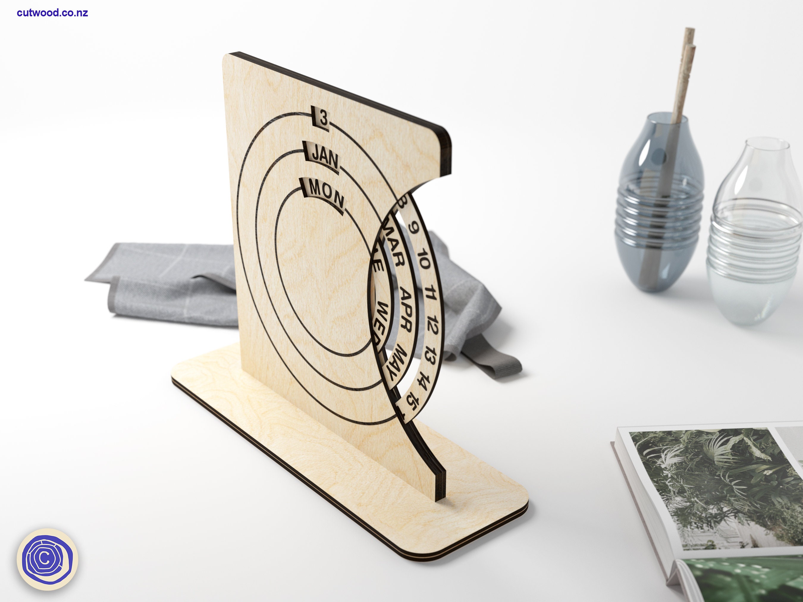 Perpetual Calendar Digital File Laser SVG Files Glowforge | Etsy