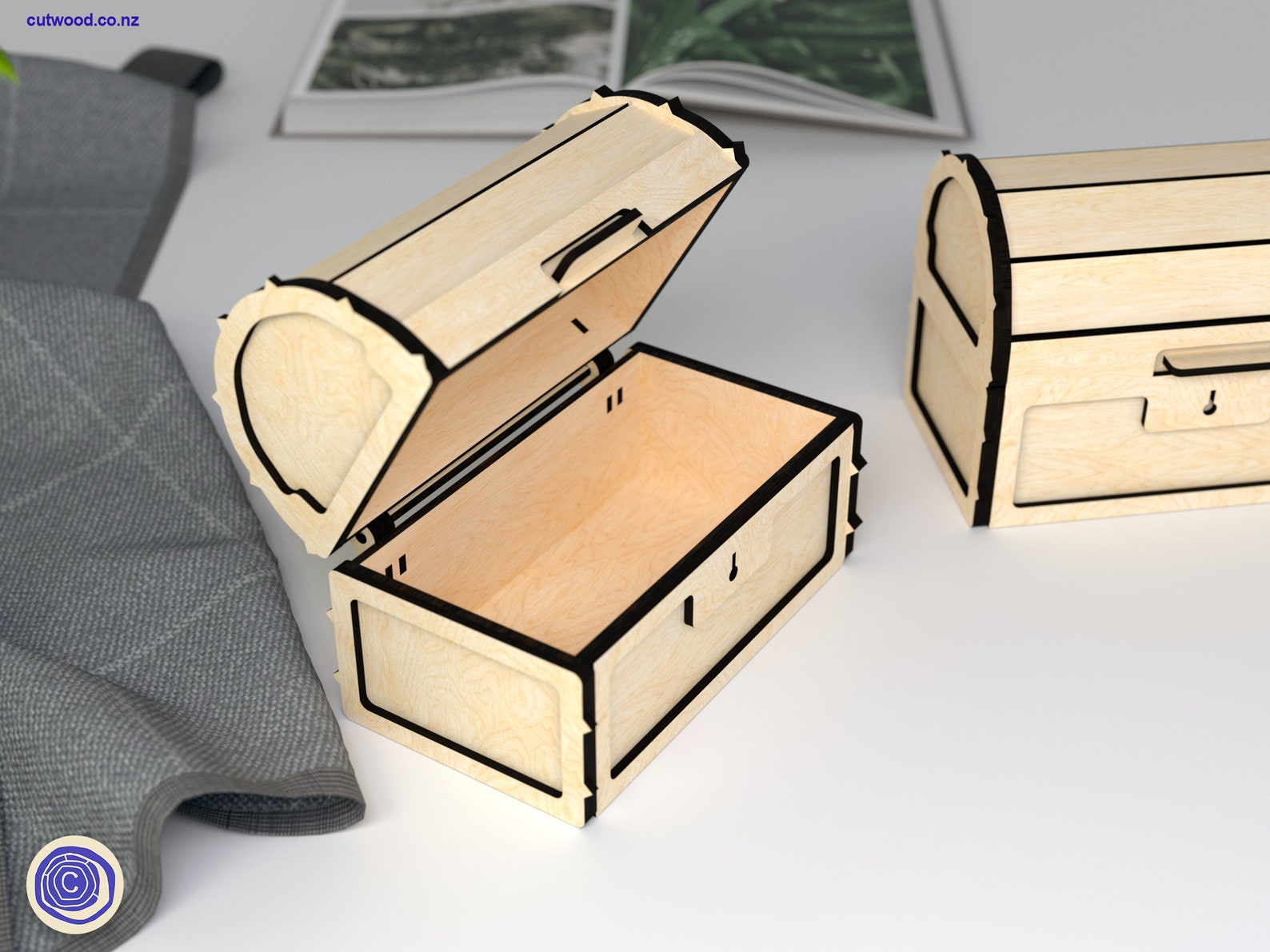 Mini Treasure Chest - Digital Laser Cut File - 3mm, 1/8inch, 4mm - SVG ...