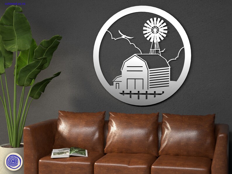Barn and Windmill Art - Dxf and Svg Files - Laser CNC Plasma Waterjet ...