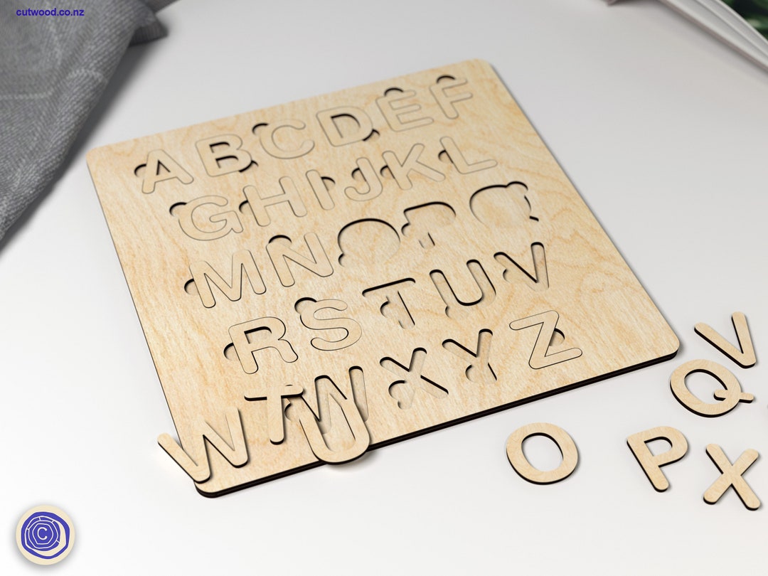 Alphabet Puzzle SVG: Children's Education Laser Cut File - Etsy
