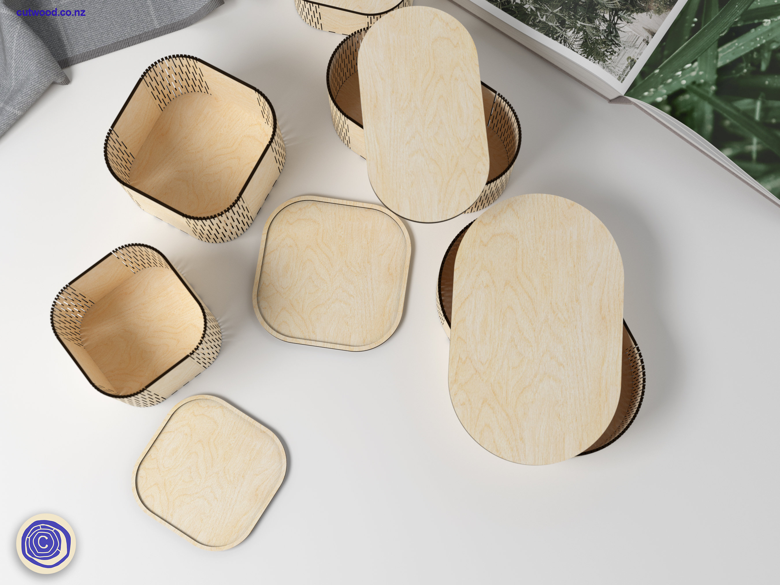 Curved Box Laser Cut Files: Storage & Display (digital Files) - Etsy