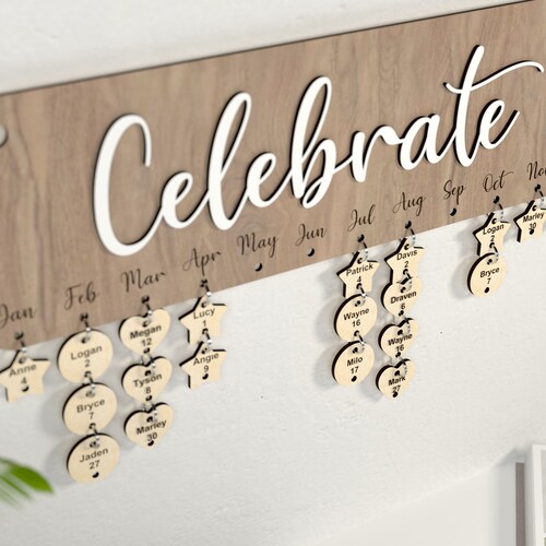 Birthday Calendar Glowforge Project Laser Cut File - Etsy
