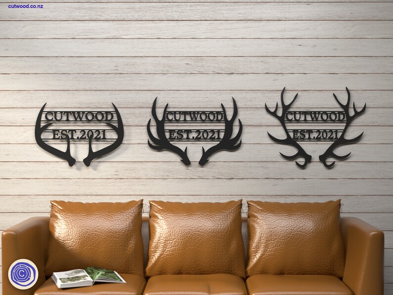 Antler Monogram SVG DXF Digital Download Metal Art - Etsy
