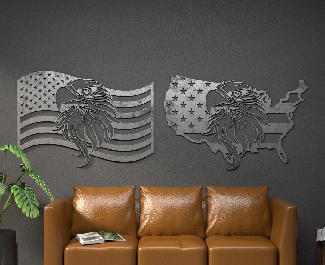 USA Eagle and Flag Wall Art: CNC Laser Plasma Cut Files (digital File ...