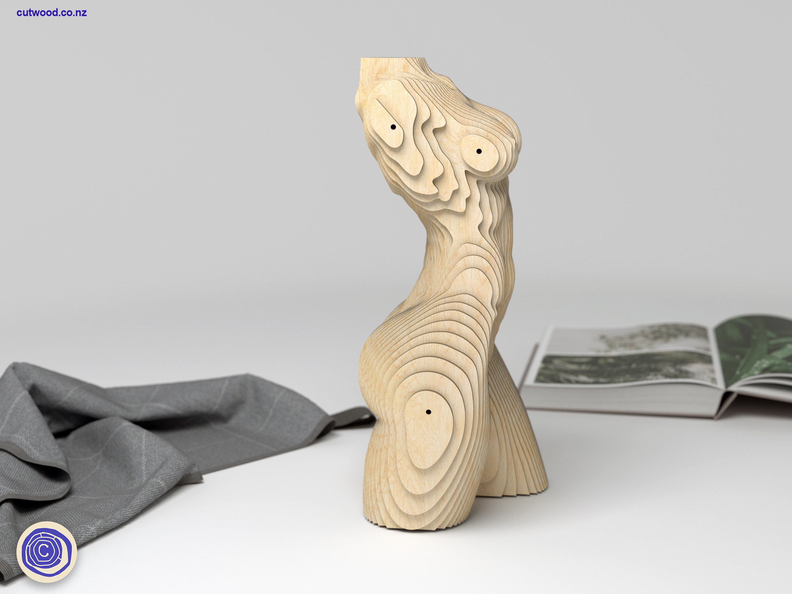 Torso Female Sculpture 3D Laser Cut Sculpture Glowforge - Etsy UK