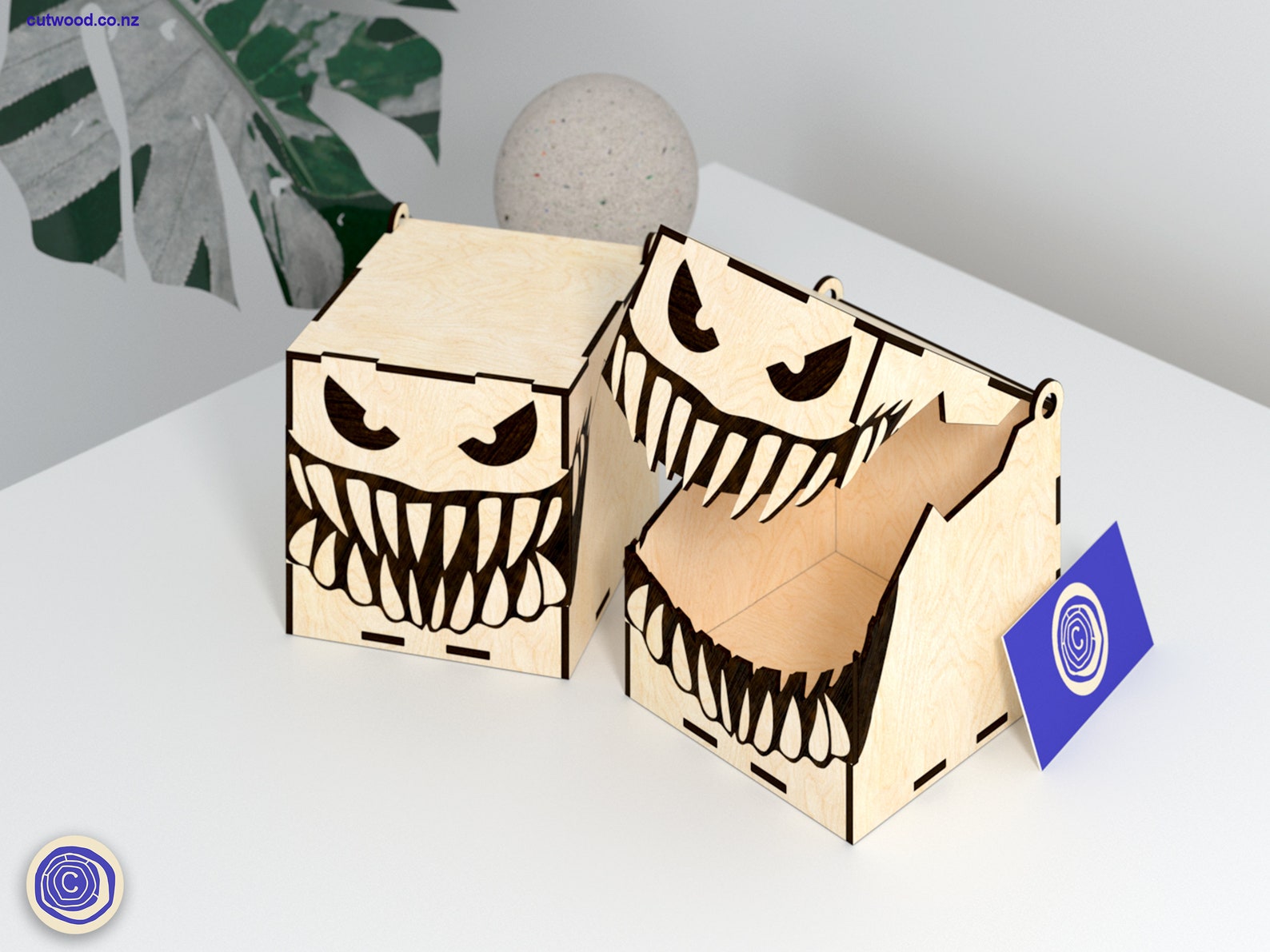 Halloween Mimic Chest Box: Laser Cut File (ai SVG EPS) - Etsy