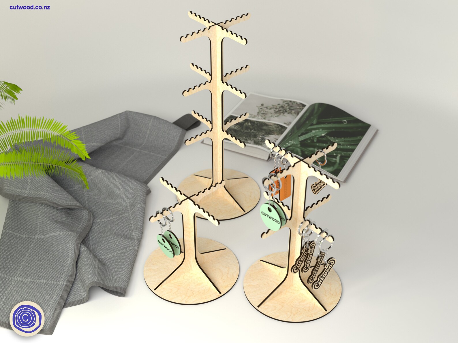 Keychain Display Stand Digital File 3 Designs Ai SVG PDF Laser Cut ...