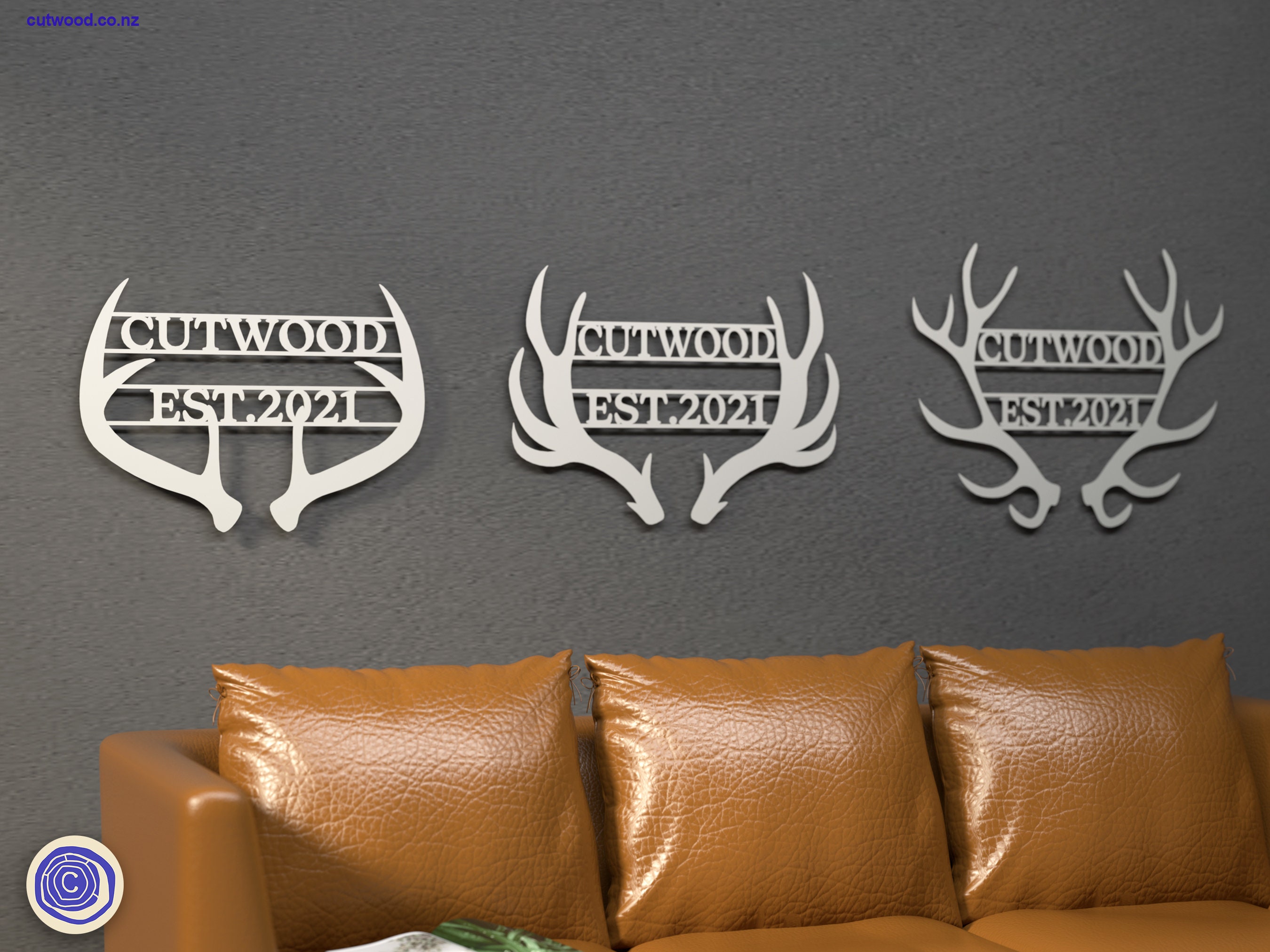 Antler Monogram SVG DXF Digital Download Metal Art - Etsy