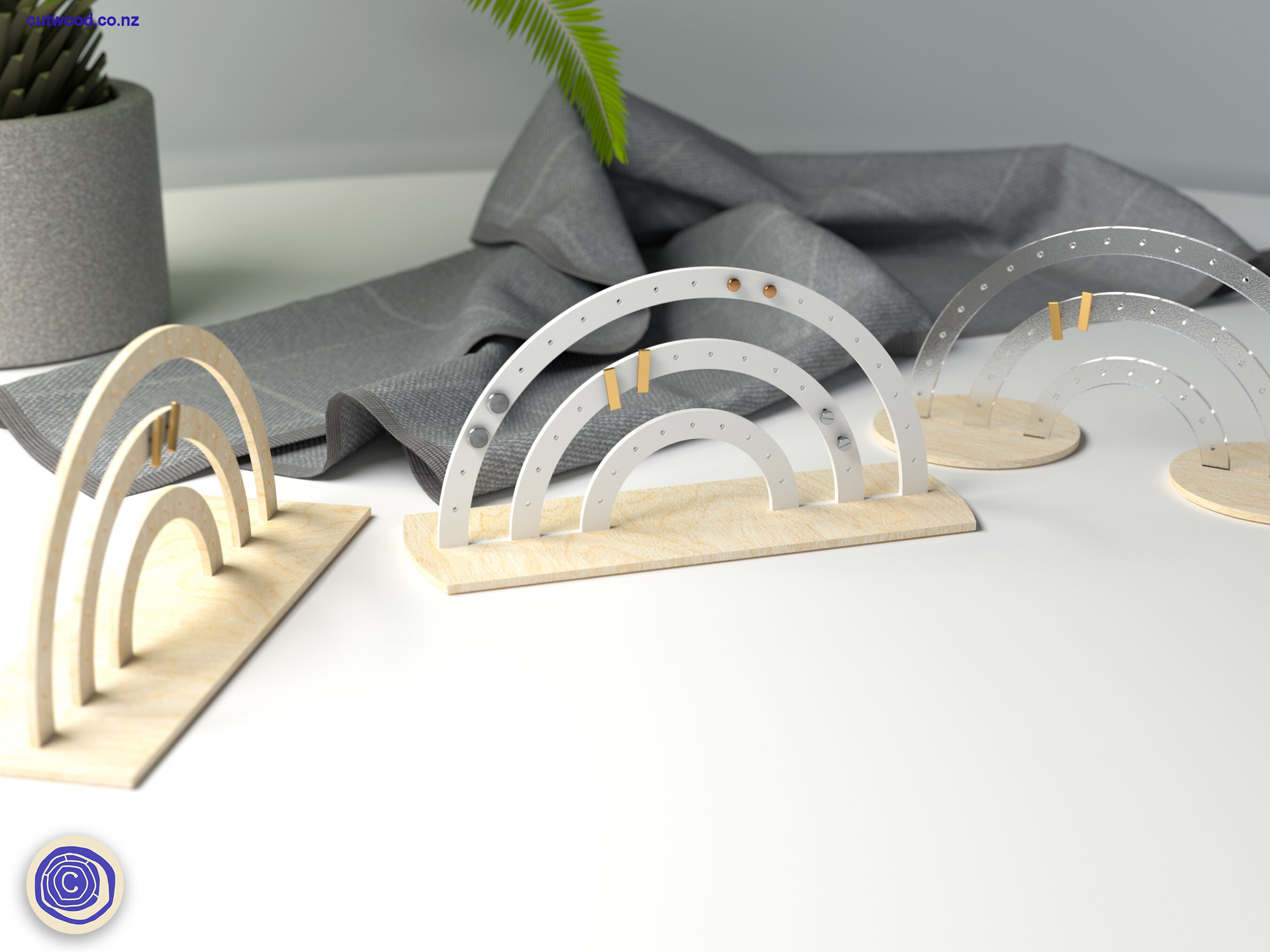 Rainbow Earring Display Stand - Laser Cut Files - SVG Ai DXF - Market ...