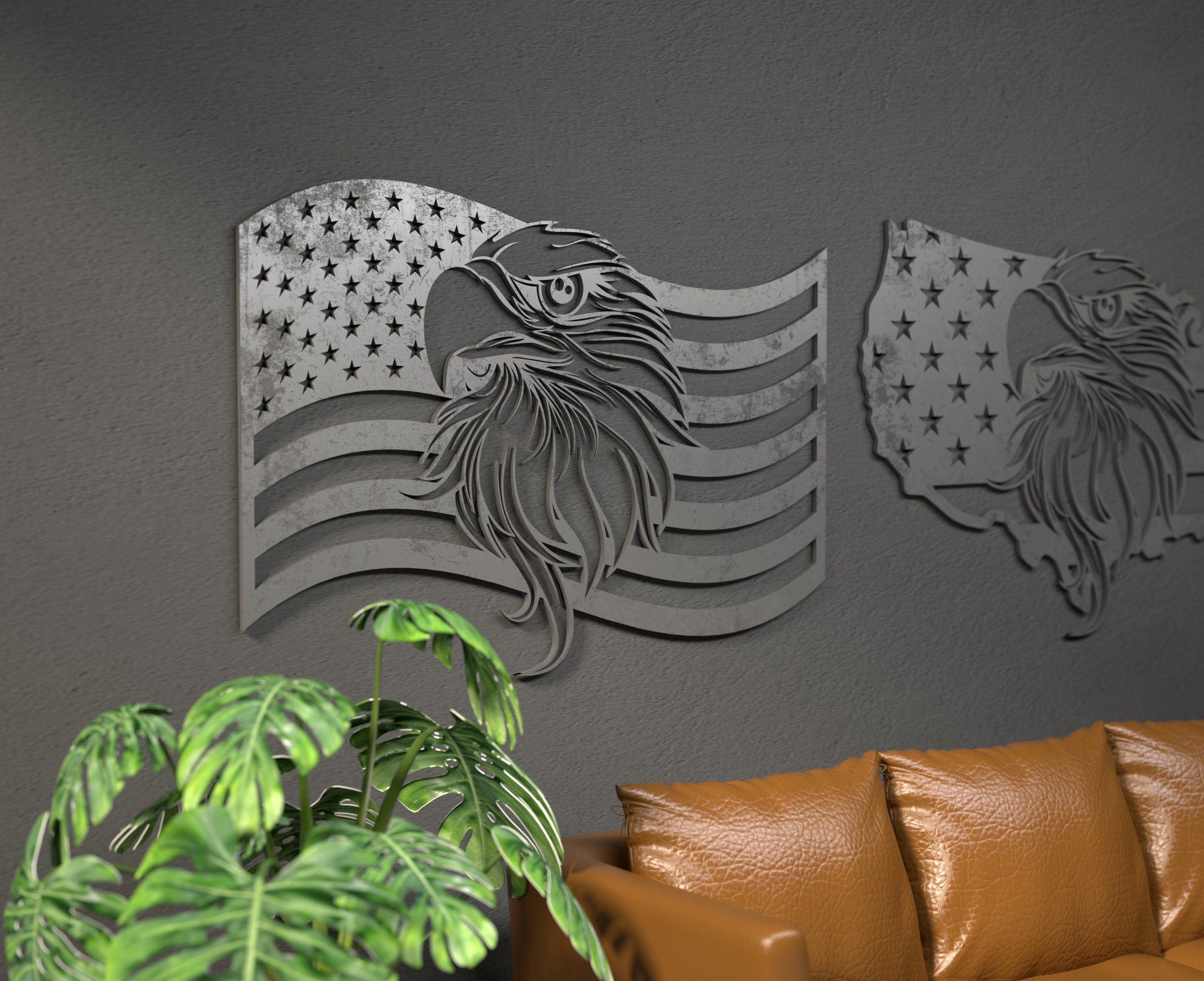 USA Eagle and Flag Wall Art: CNC Laser Plasma Cut Files (digital File ...