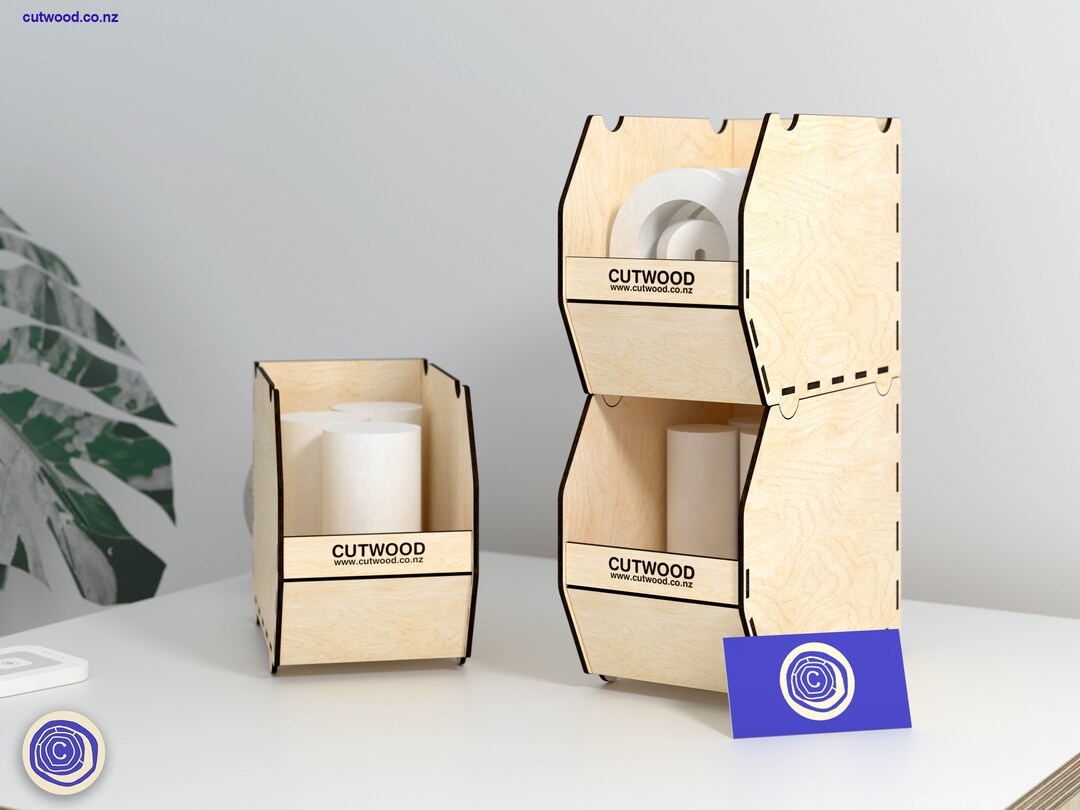 Laser Cut Stacking Storage Boxes for Glowforge, CNC, Laser Cut SVG - Etsy