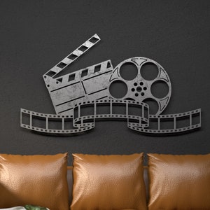 Cinema Movie Night Metal Wall Art Digital Files - for Movie Room, Home ...