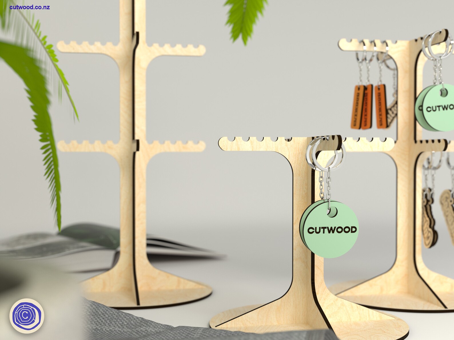 Keychain Display Stand Digital File 3 Designs Ai SVG PDF Laser Cut ...
