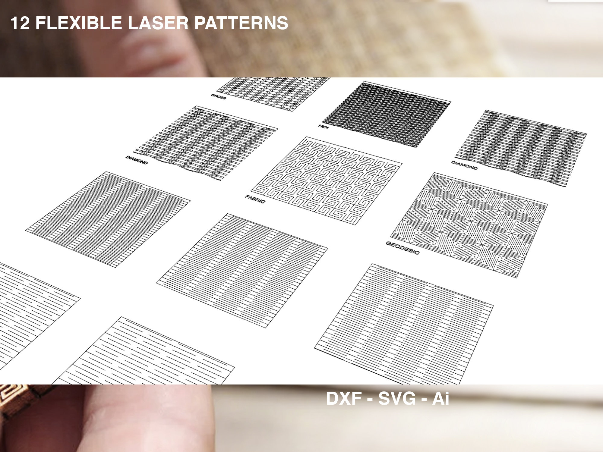 Flexible / Living Hinge Laser cut files SVG DXF DWG Ai | Etsy