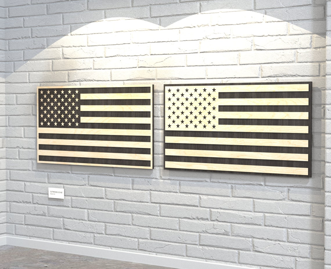 American Flag USA Cnc or Laser Digital File Dxf Svg Ai - Etsy