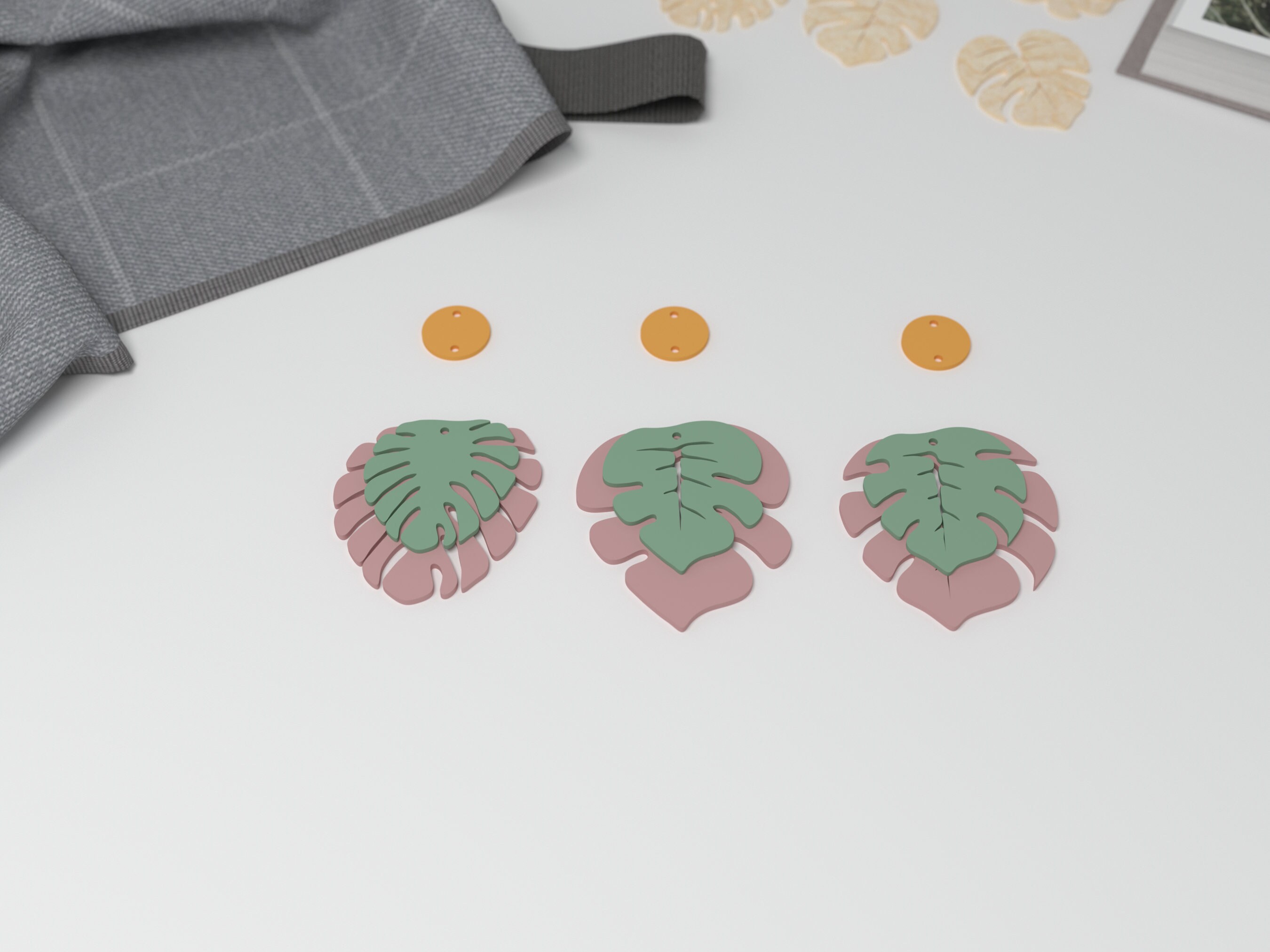 Monstera Earring Blanks Tropical Leaves Template SVF DXF - Etsy