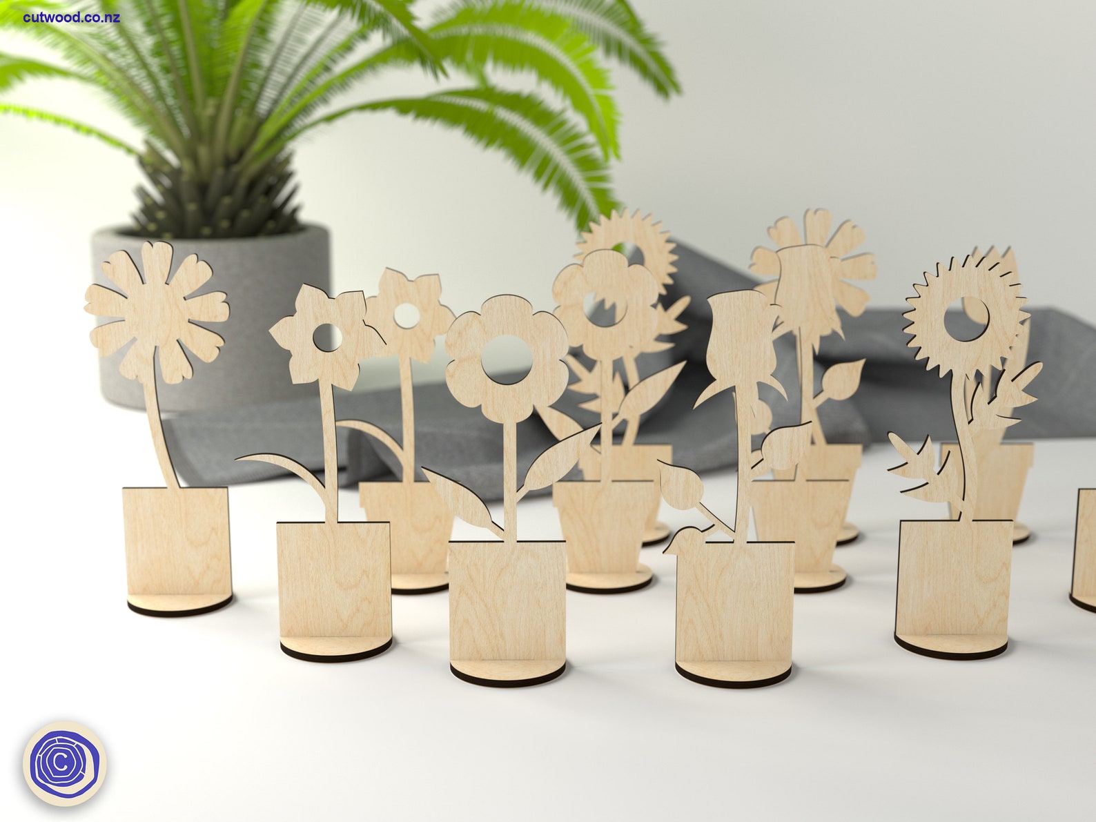 Flowers - Laser Cut Files - 12 Designs - Ai, Svg, Dxf, Eps - Glowforge ...