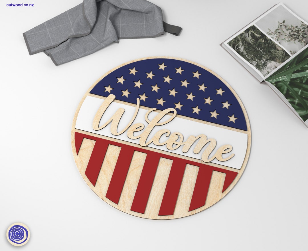 Patriotic American Welcome Sign - Digital Download - July 4th - Stars ...