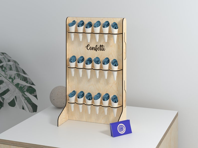 Glowforge Confetti Cone Stand Wedding Display Laser Cut Files Elegant ...