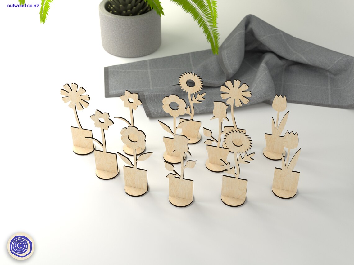 Flowers - Laser Cut Files - 12 Designs - Ai, Svg, Dxf, Eps - Glowforge ...