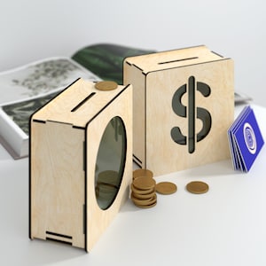 Money Bank Laser Cut Box - Digital Files - Laser Cut File - Glowforge ...
